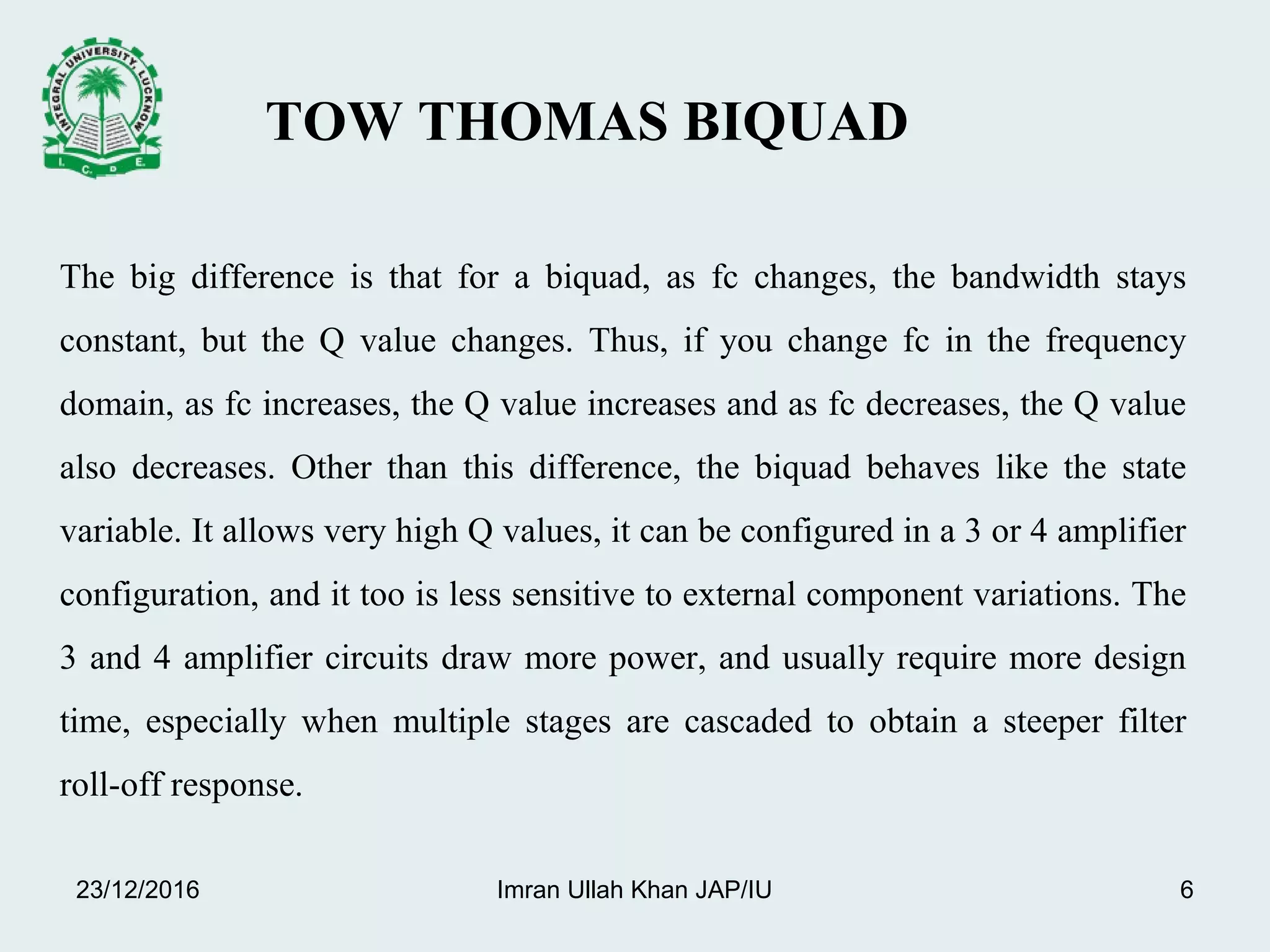 Biquad Filter | PPT