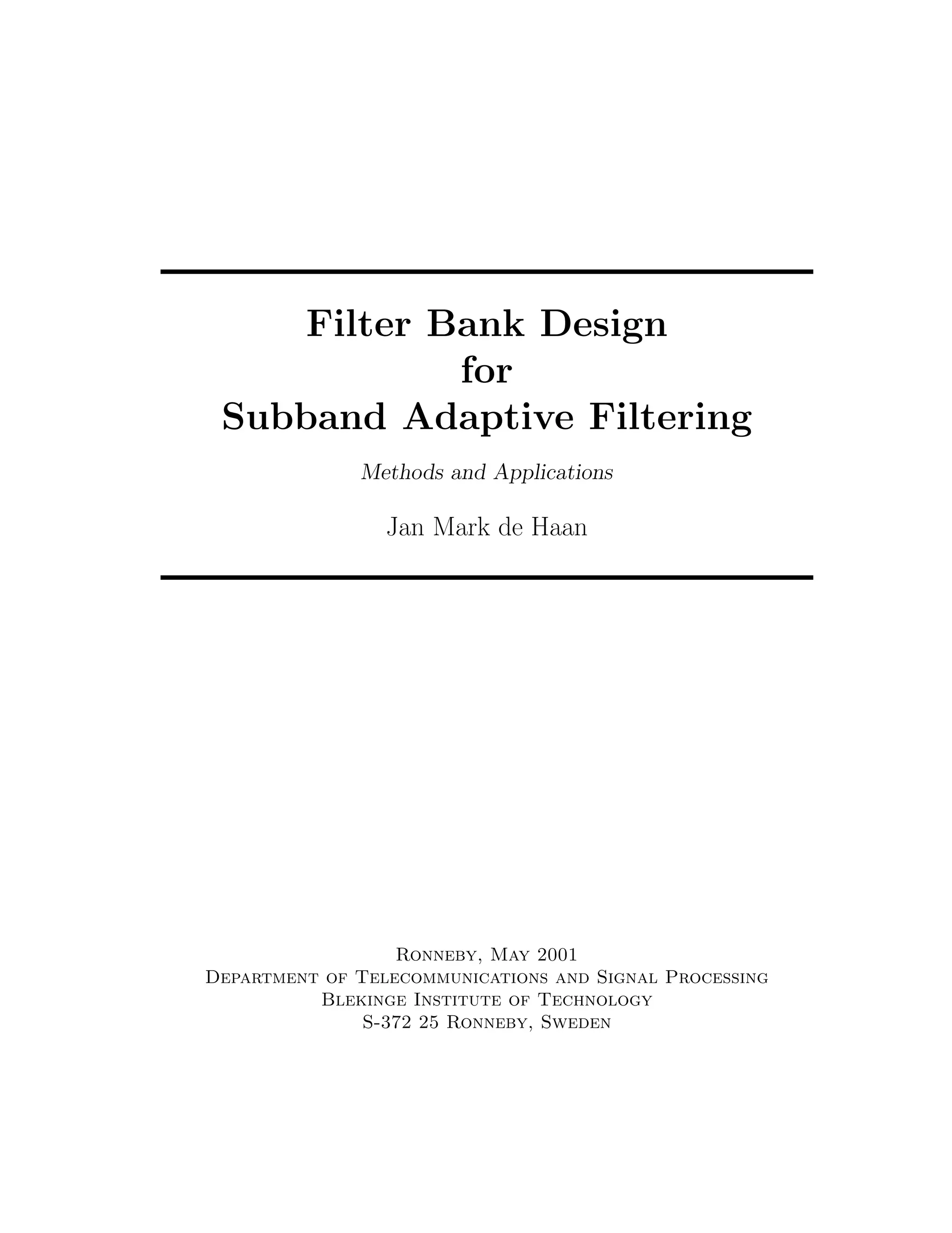 Filter Bank Design and adaptive filters.pdf | Digital Audio | Computer ...