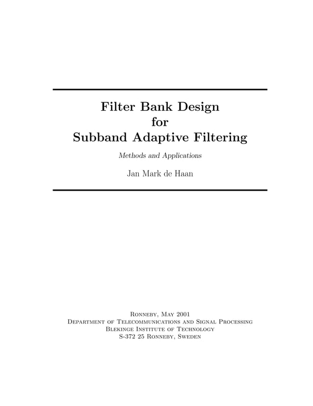 Filter Bank Design and adaptive filters.pdf | Digital Audio | Computer ...