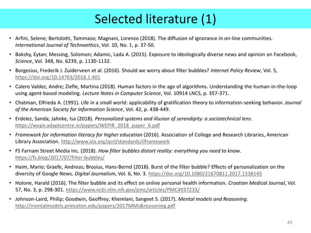 Filter bubble and information behaviour, ISIC 2018, keynote speech | PPT