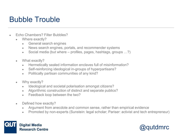 Filter Bubbles in the Australian Twittersphere? | PPT