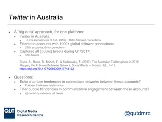 Filter Bubbles in the Australian Twittersphere? | PPTX | Social ...