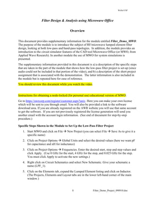 Filter designandanalysisusingmicrowaveoffice | PDF