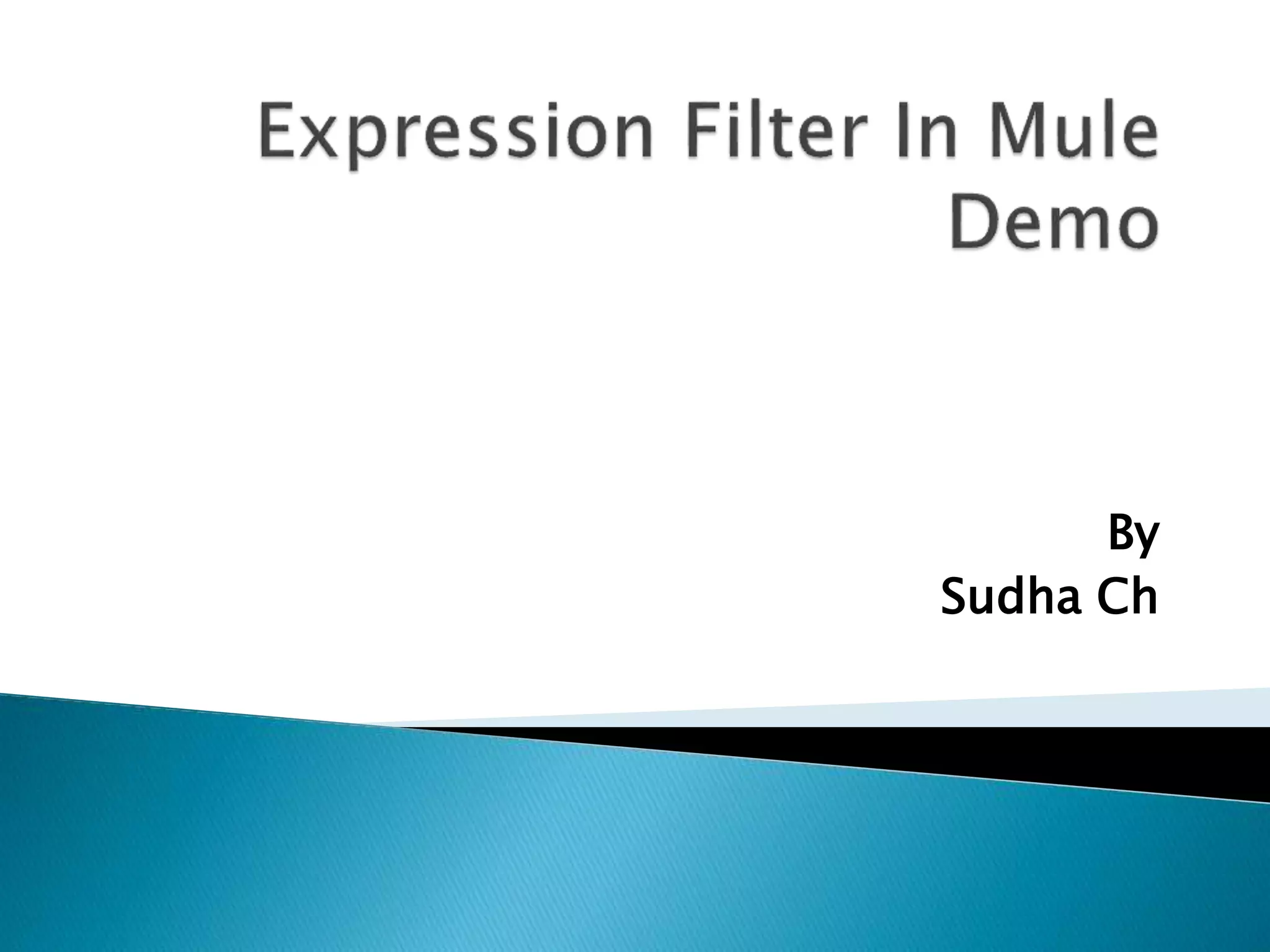 Filter expression in mule demo | PPTX