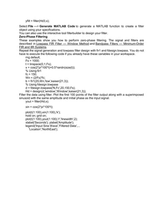 Filter Implementation And Evaluation Project | PDF