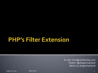 PHP's Filter Module | PPTX