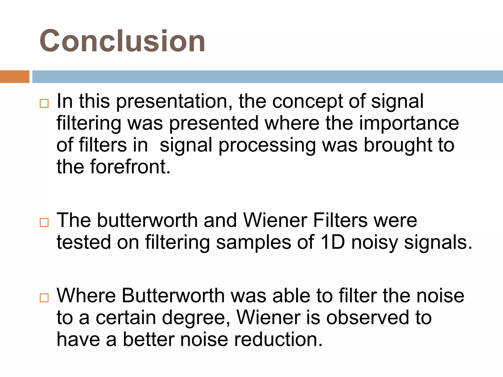 Signal Filtering | PPTX