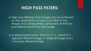 Filtering an image is to apply a convolution | PPTX