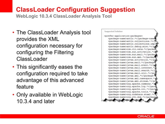 WebLogic's ClassLoaders, Filtering ClassLoader and ClassLoader Analysis Tool | PPT