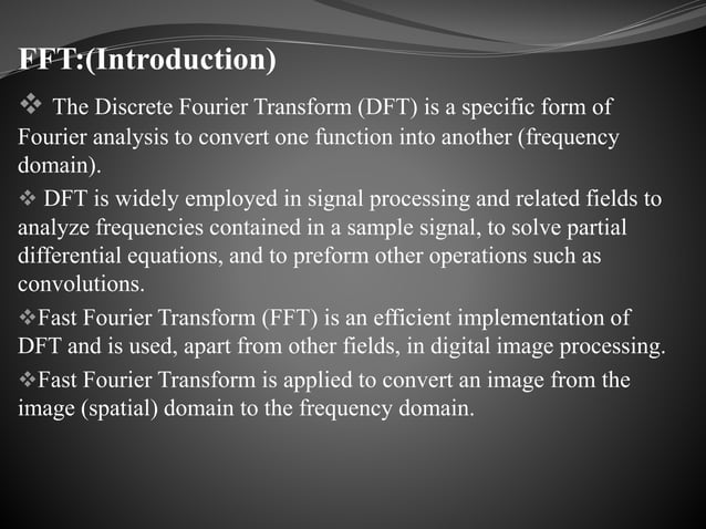 Filtering in frequency domain | PPTX | Technology & Computing
