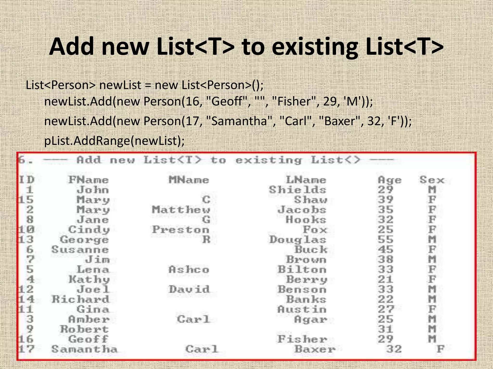 C Filtering In Generic Collections Ppt