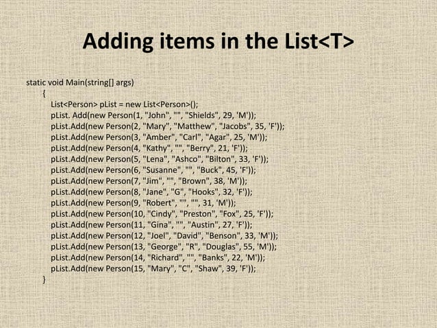 C Filtering In Generic Collections Ppt