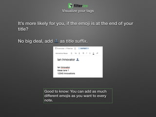 Filterize - Getting started - Filter 2 - Set emojis | PPT