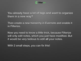 Filterize - Getting started - Tag hierarchy | PPT