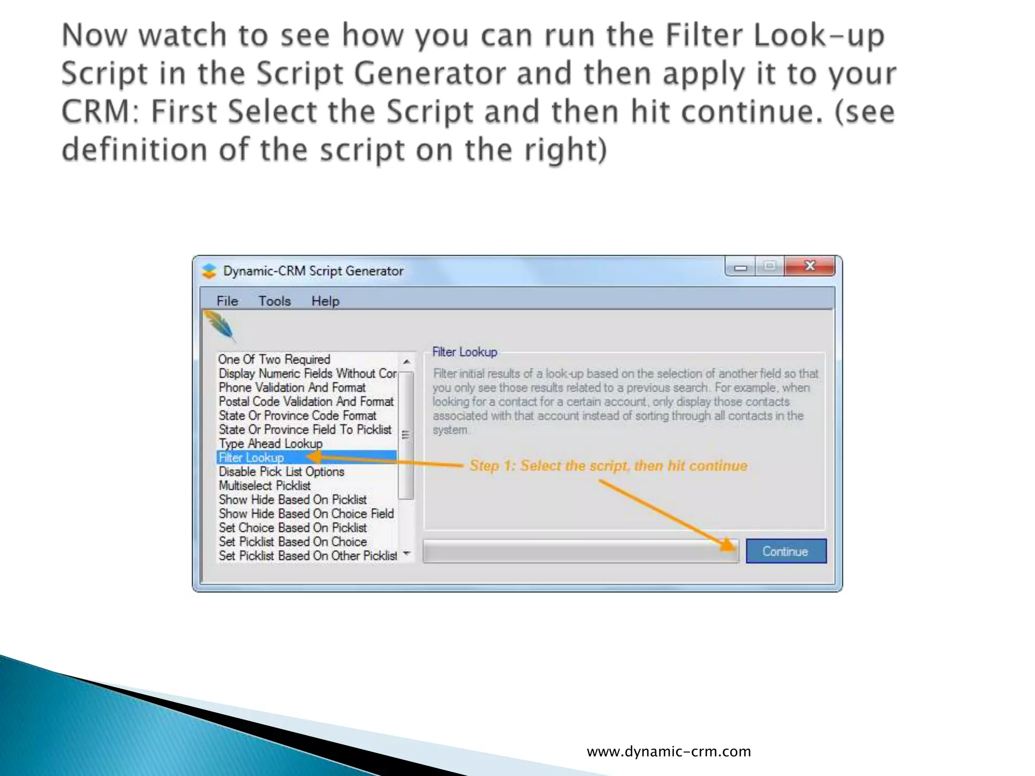 Dynamics CRM Microsoft: Filter Look-Up Script | PPT