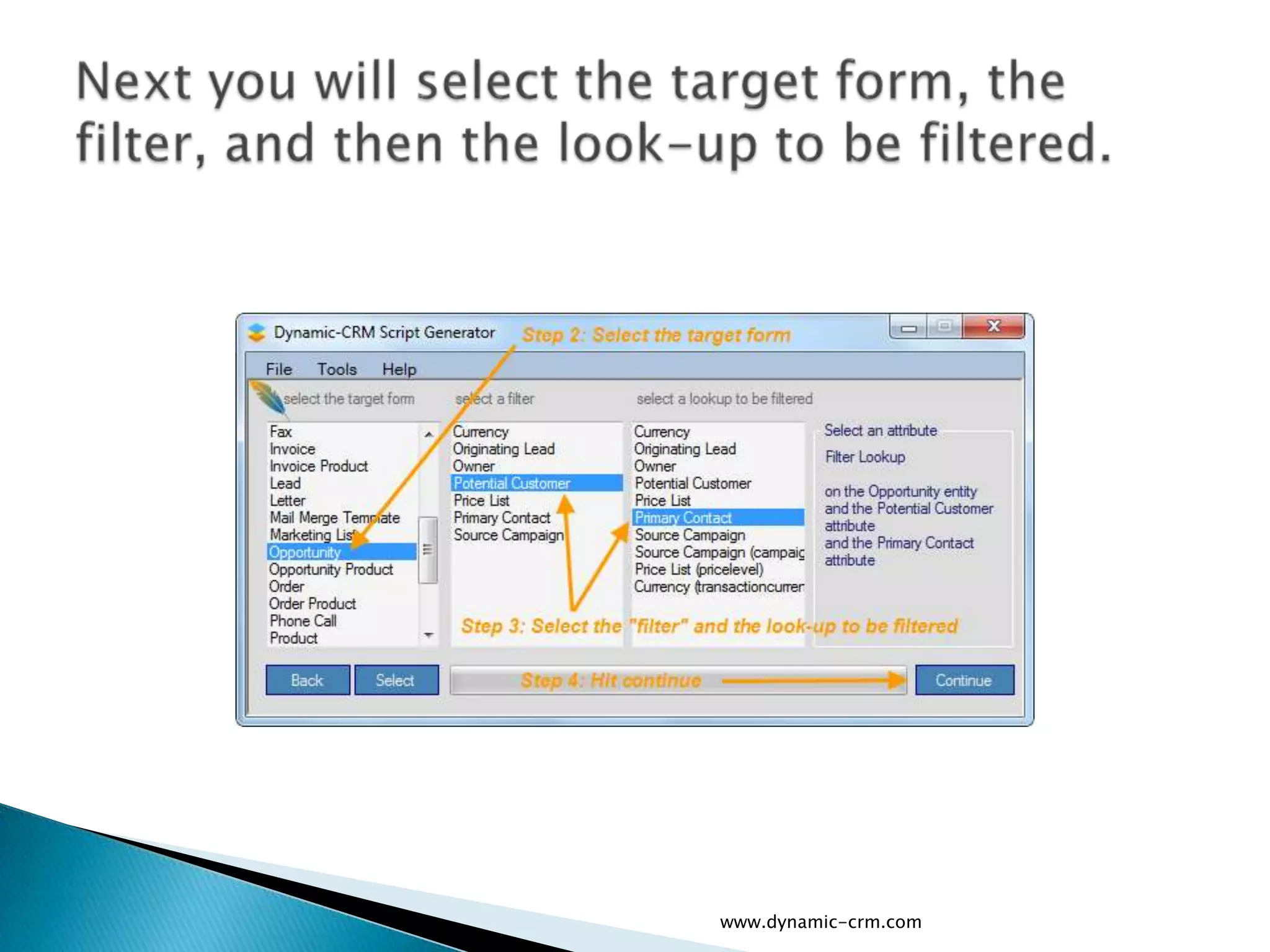 Dynamics CRM Microsoft: Filter Look-Up Script | PPT