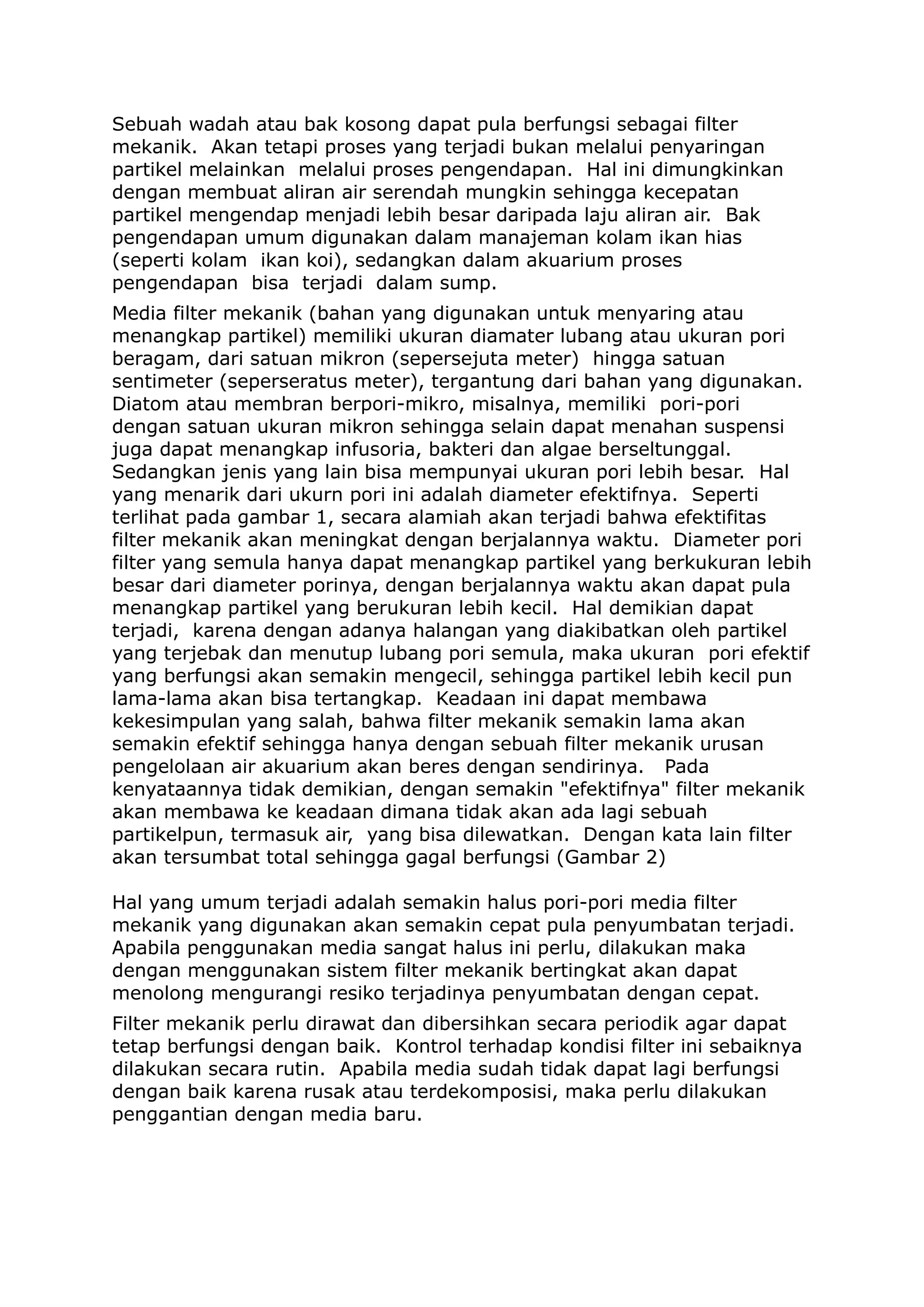 Filtrasi (Filter Mekanik) | RTF