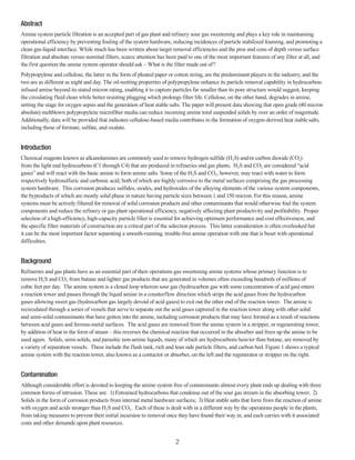 Filter media selection in amine gas sweetening systems | PDF
