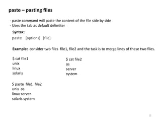 Unix - Filters | PPTX