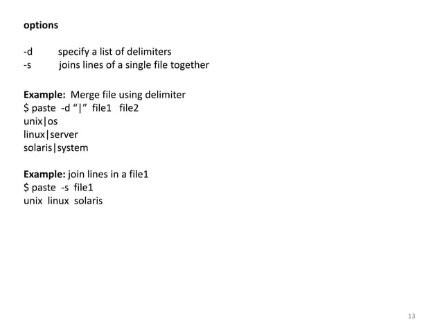 Unix - Filters | PPTX | Operating Systems | Computer Software and Applications