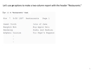 Unix - Filters | PPTX