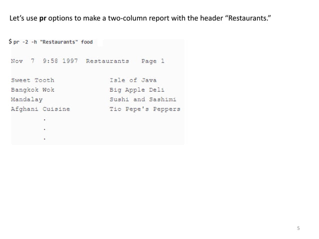 Unix - Filters | PPTX | Operating Systems | Computer Software and Applications