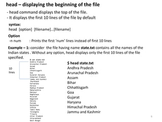 Unix - Filters | PPTX