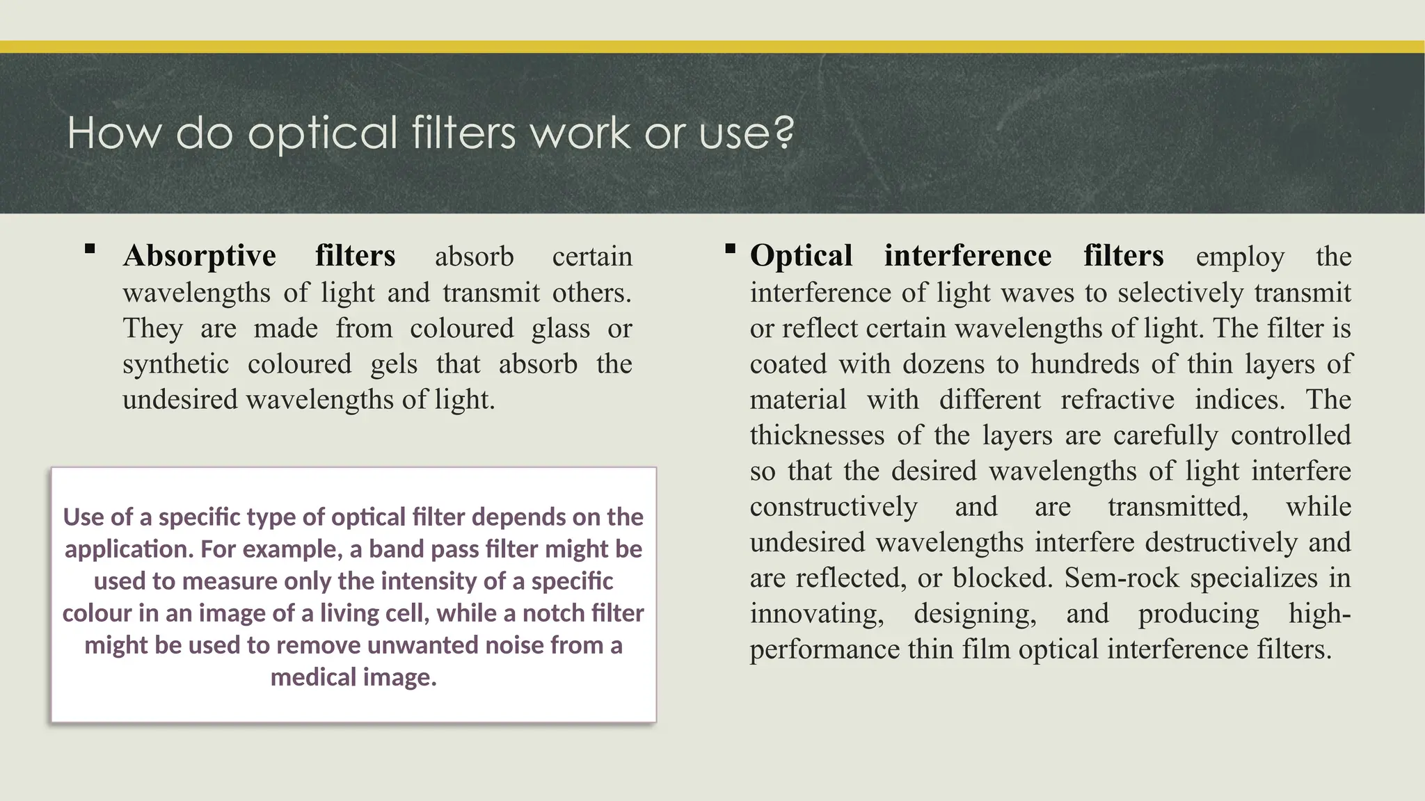 Filters USED IN SCANNING ELECTRON MICROSCOPEpptx | PPTX