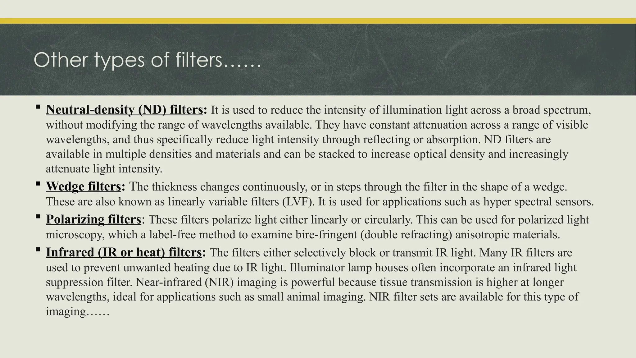 Filters USED IN SCANNING ELECTRON MICROSCOPEpptx | PPTX