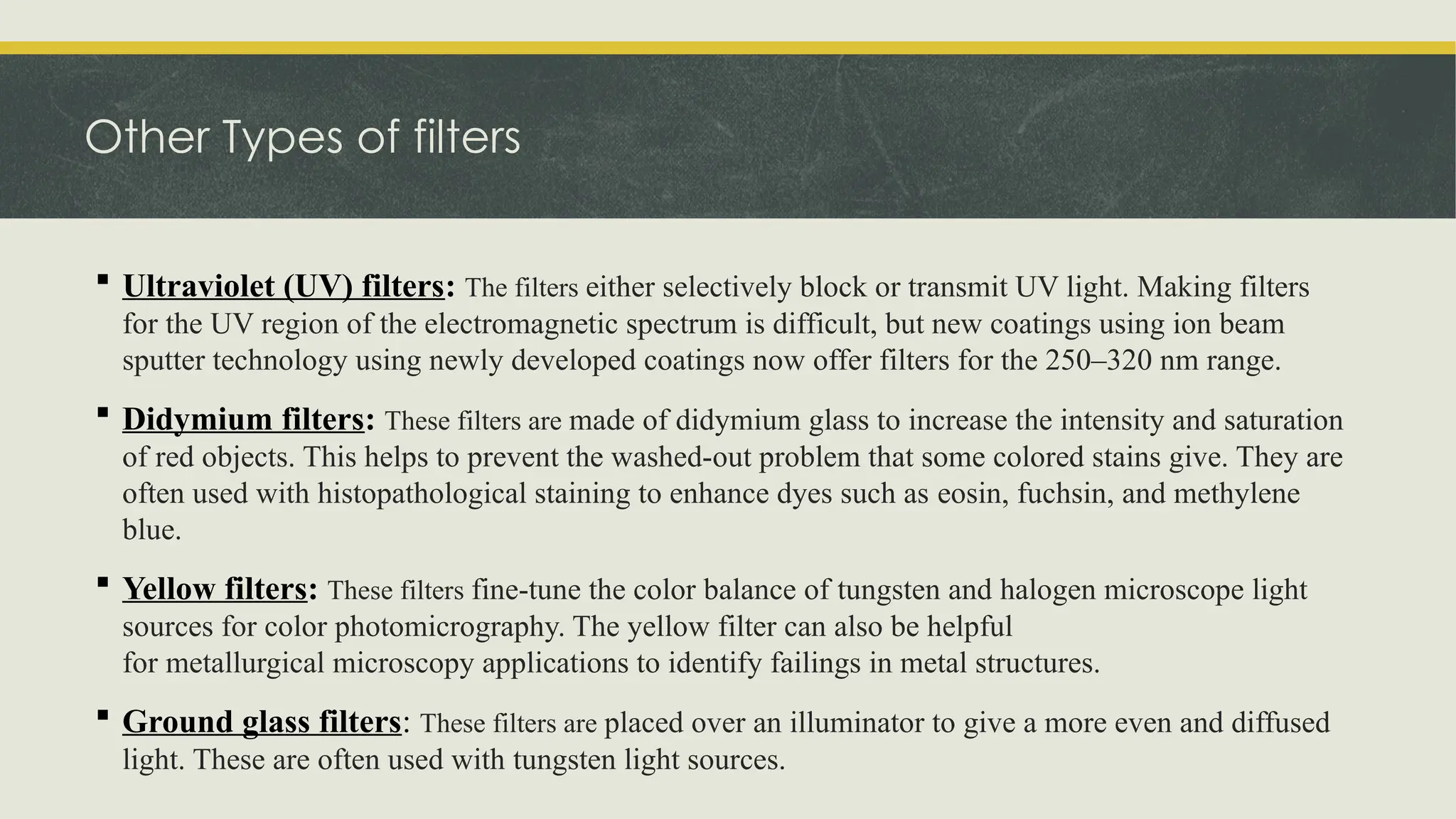 Filters USED IN SCANNING ELECTRON MICROSCOPEpptx | PPTX
