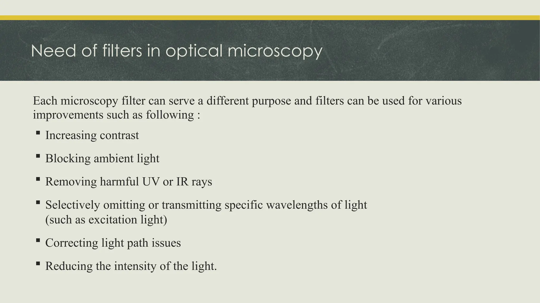 Filters USED IN SCANNING ELECTRON MICROSCOPEpptx | PPTX