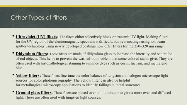 Filters USED IN SCANNING ELECTRON MICROSCOPEpptx | PPT