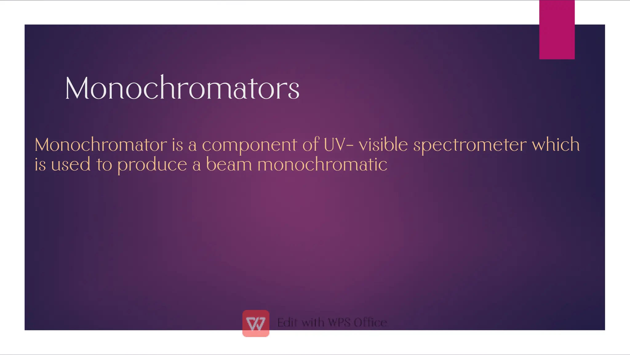 filters and monochromator used in UV visible spectroscopy | PDF