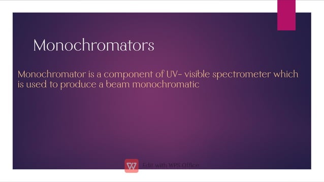 filters and monochromator used in UV visible spectroscopy | PDF ...