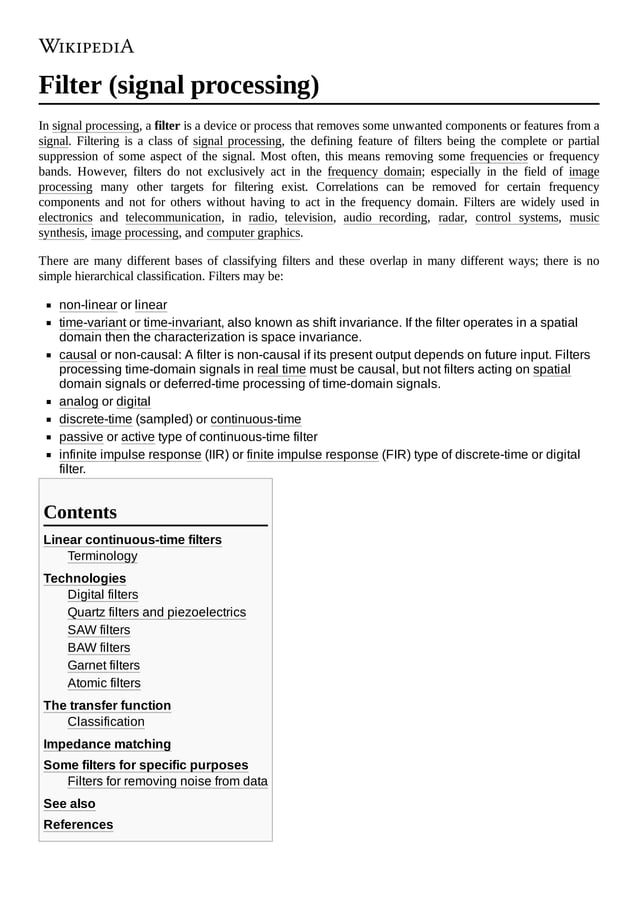 Filter (signal processing) | PDF