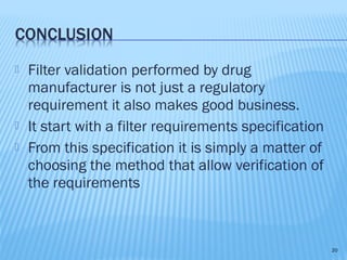 Filter validation | PPT