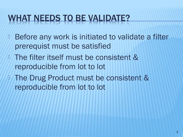 Filter validation | PPT