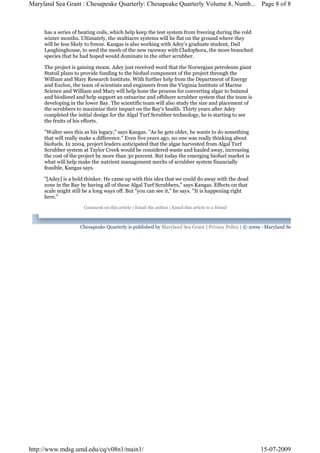 Filtracion Chesapeake Articulo Walter Adey | PDF