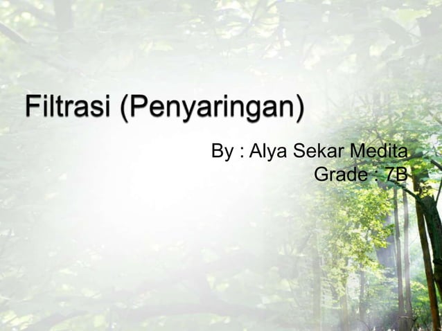 Filtrasi (penyaringan) | PPTX