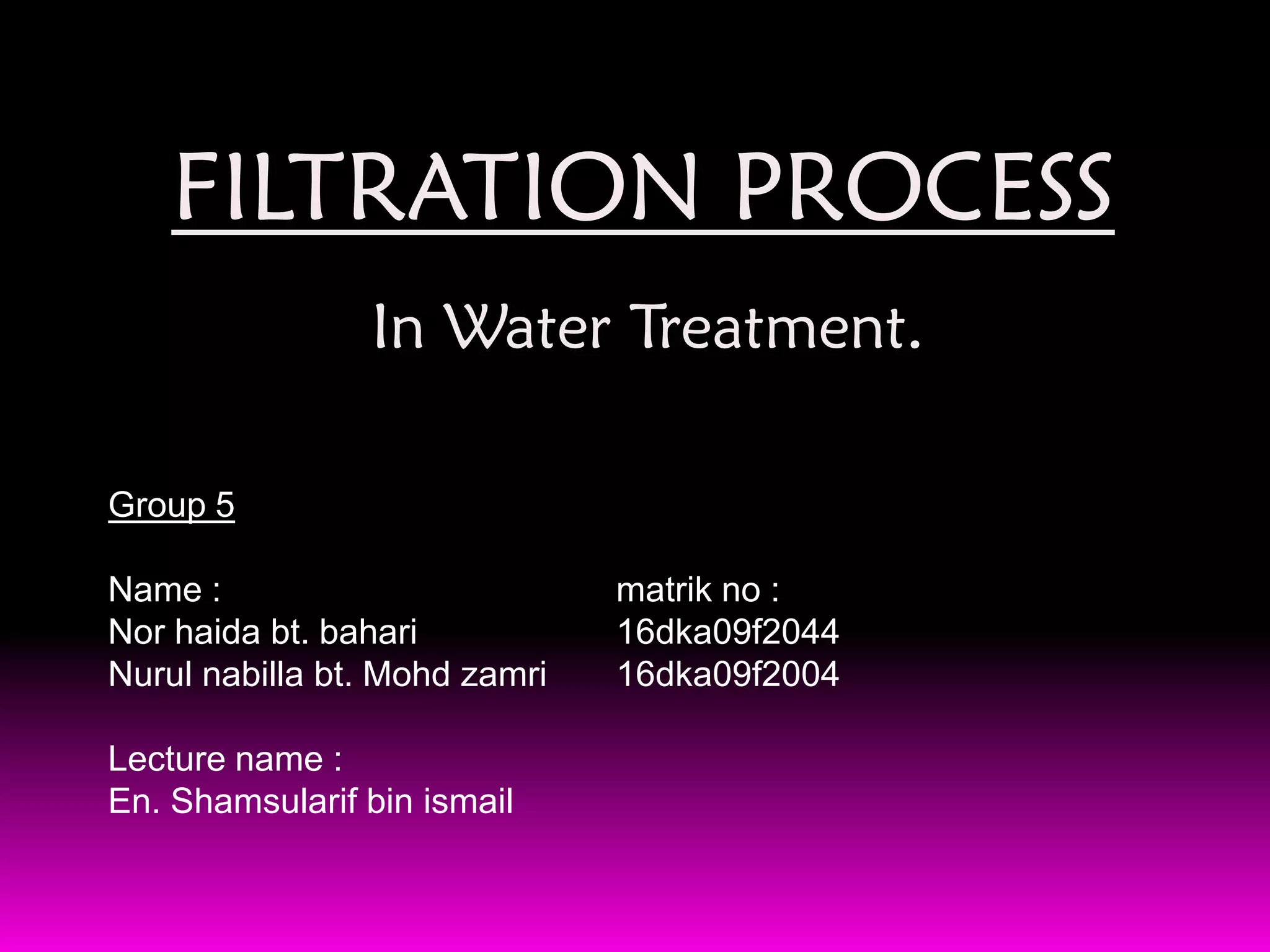Filtration | PPTX