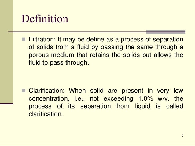 Filtration Definition