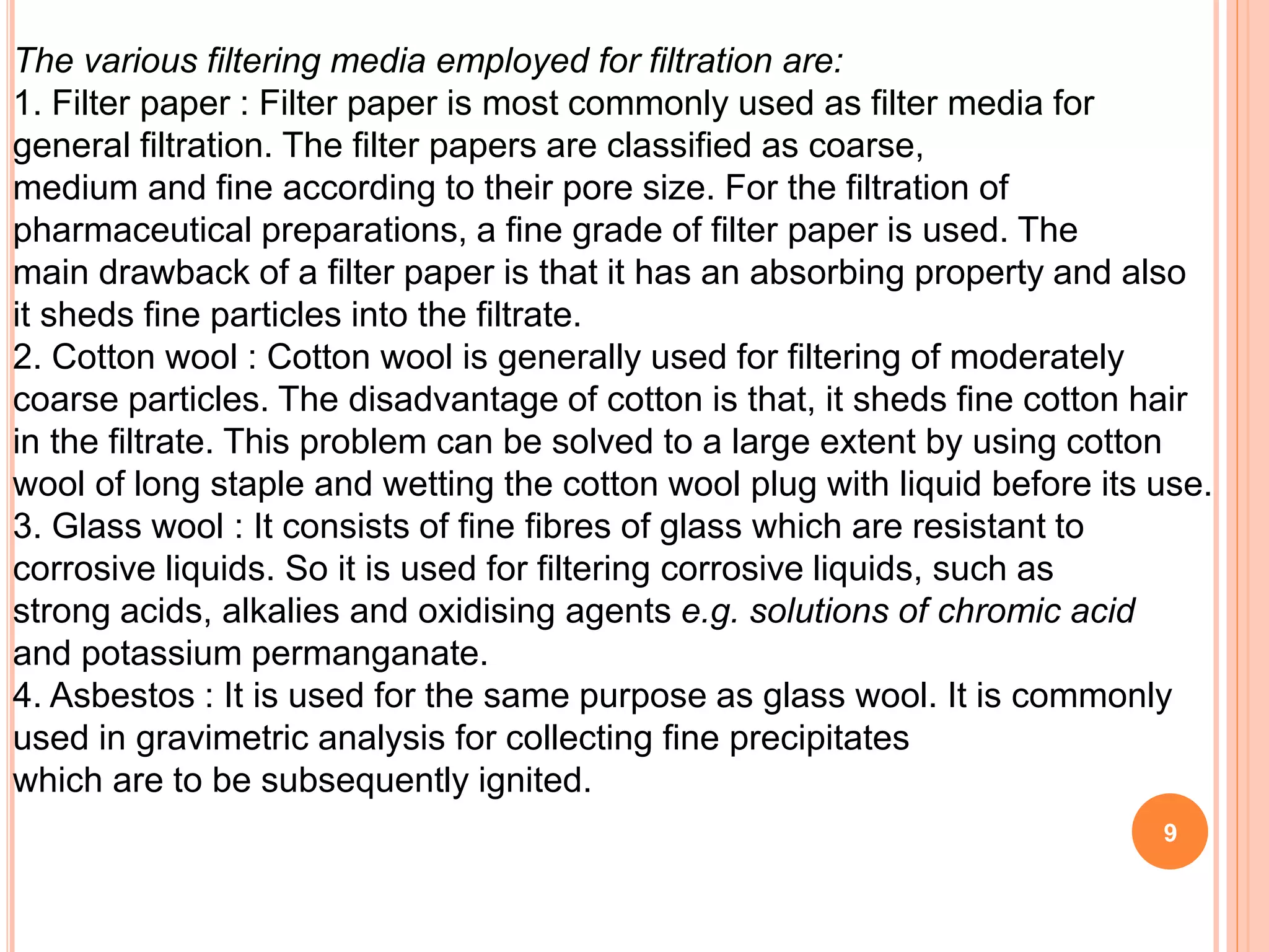 Filtration,equipments used for filtration,Calrification | PPTX