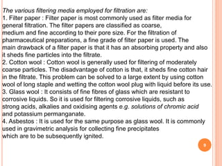 Filtration,equipments used for filtration,Calrification | PPTX