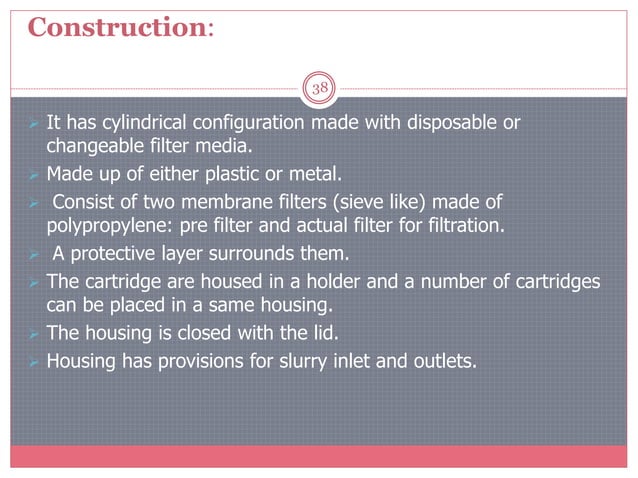 Unit operations Filtration | PPTX | Physics | Science