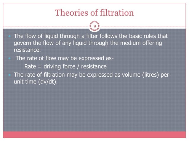 Unit operations Filtration | PPTX | Physics | Science