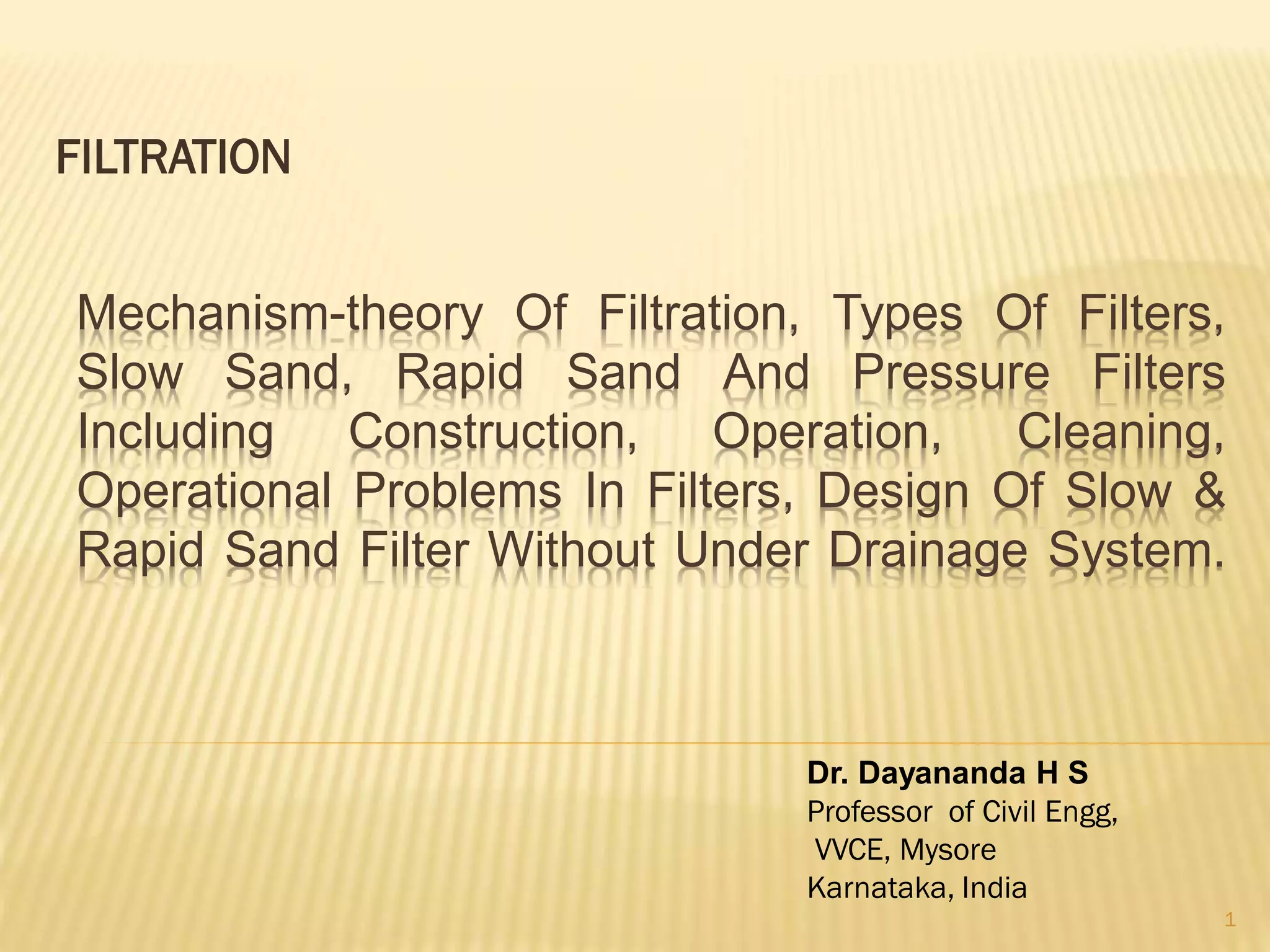 Filtration in water treatment | PDF