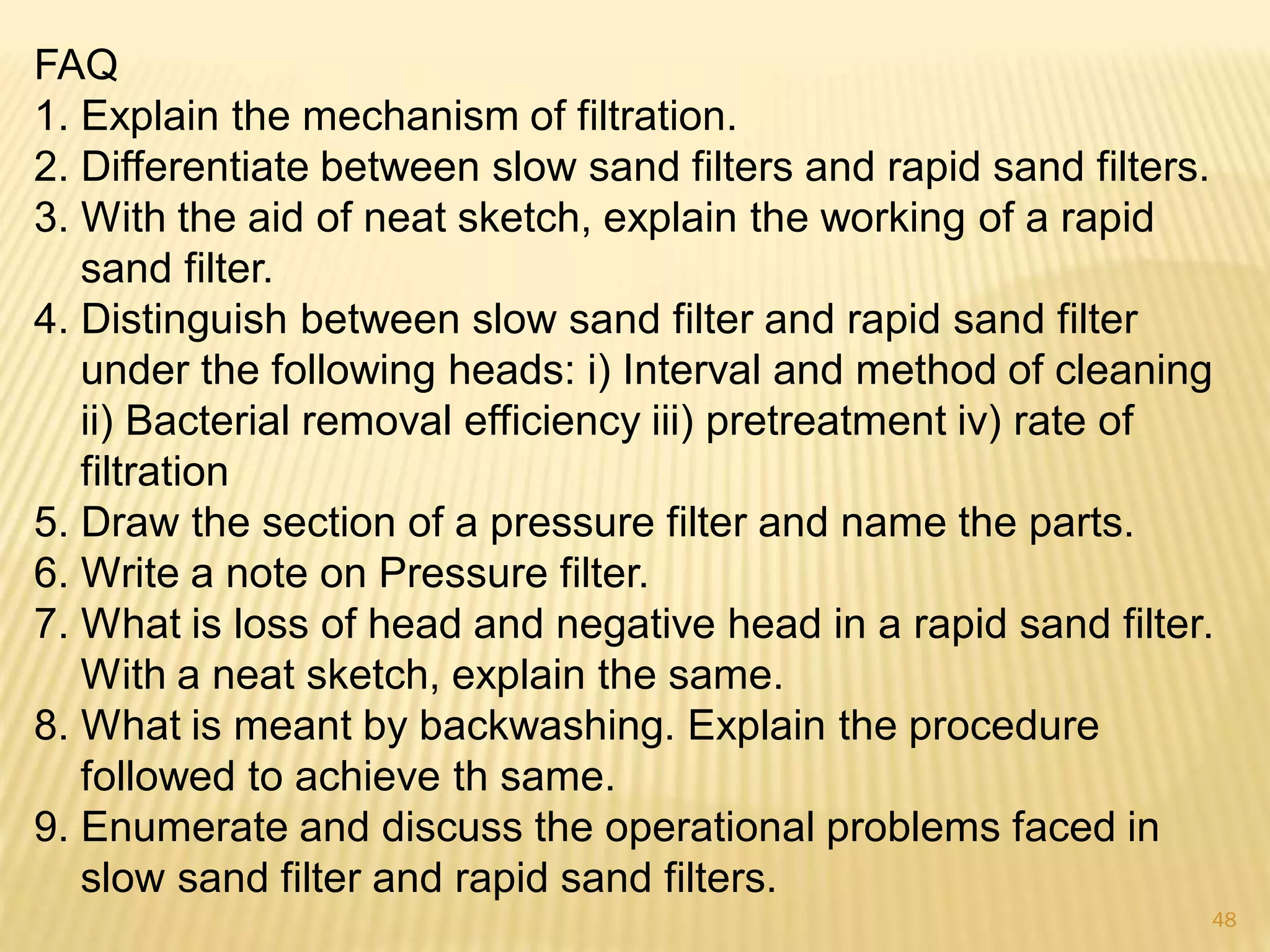 Filtration in water treatment | PDF