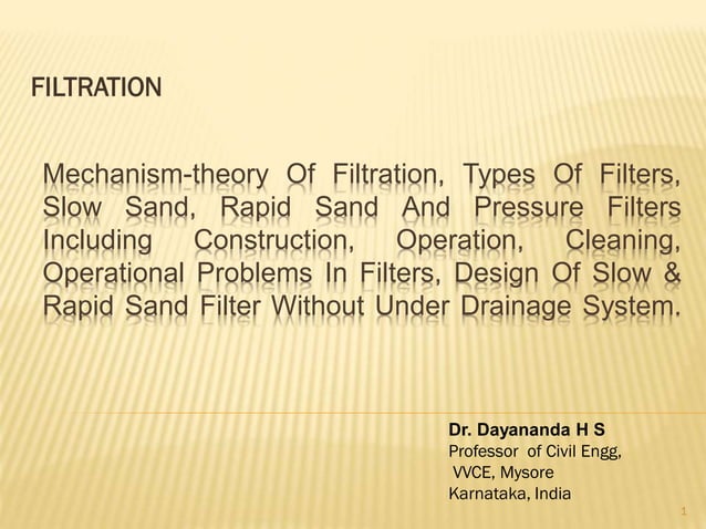 Filtration in water treatment | PDF