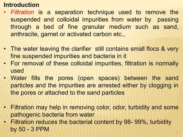 Filtration in water treatment | PDF