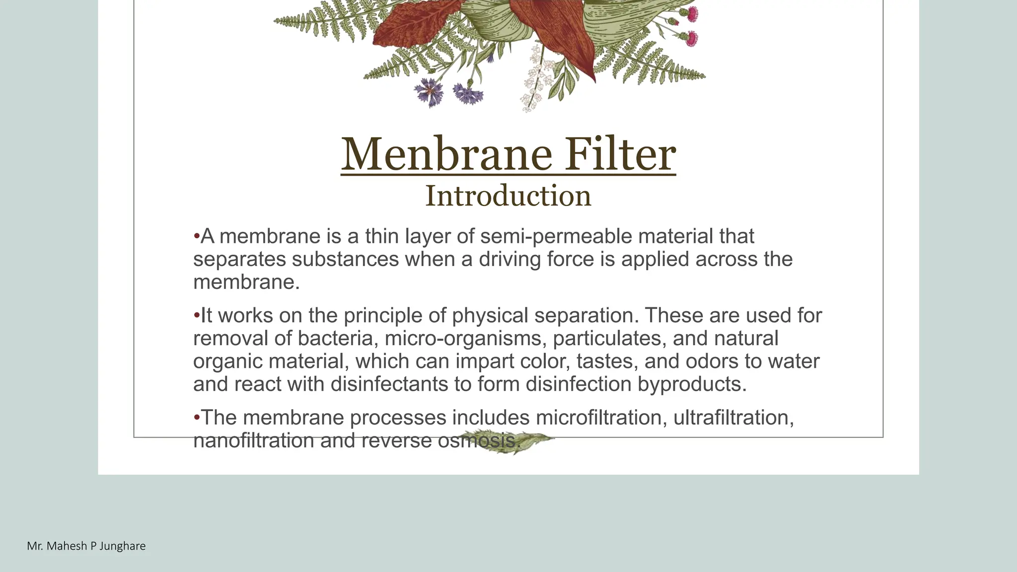 Filtration Membrane filter and sintered glass filter.pptx